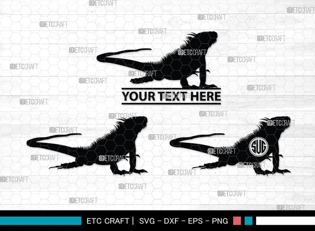 Iguana Monogram, Iguana Silhouette, Iguana SVG, Lizard Svg, Reptile Svg ...