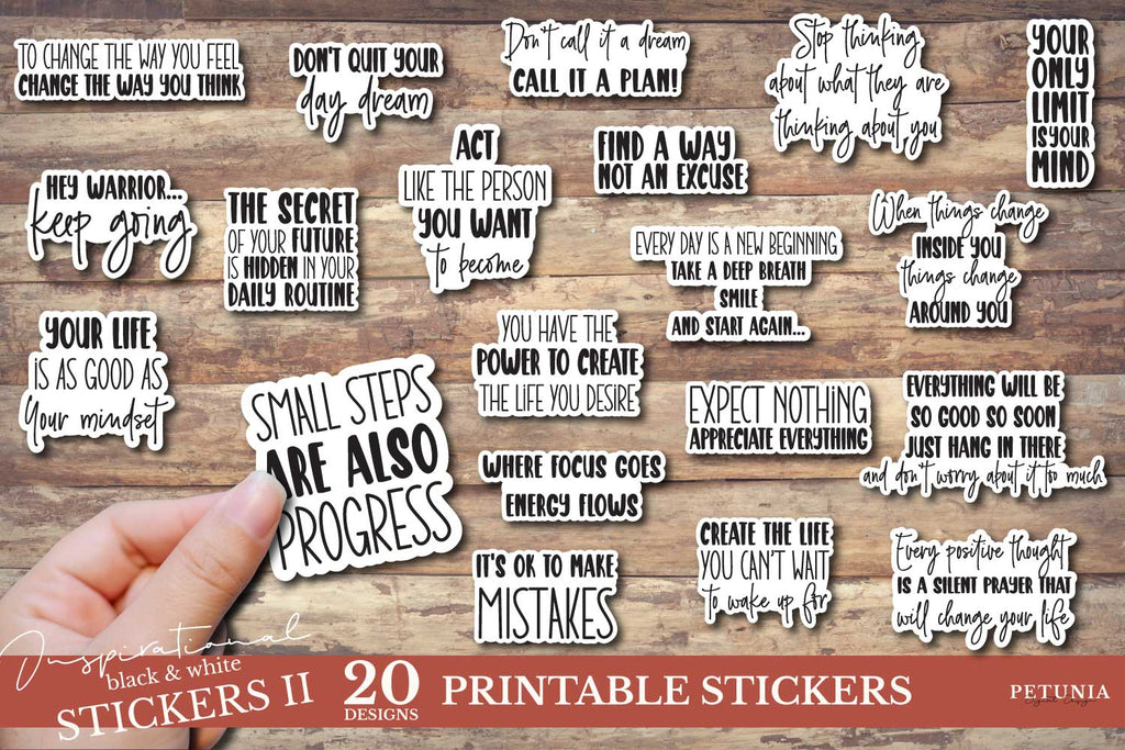 Inspirational Sticker Bundle | Motivational Mindset Stickers - So Fontsy