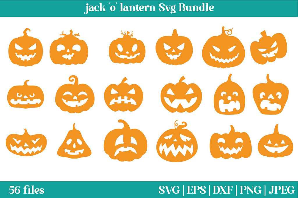 Jack o lantern Svg Bundle | Halloween Pumpkin Svg Bundle - So Fontsy