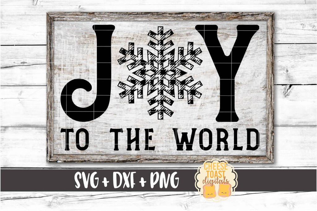 Joy To The World - Buffalo Plaid Christmas SVG PNG DXF Cut Files - So ...