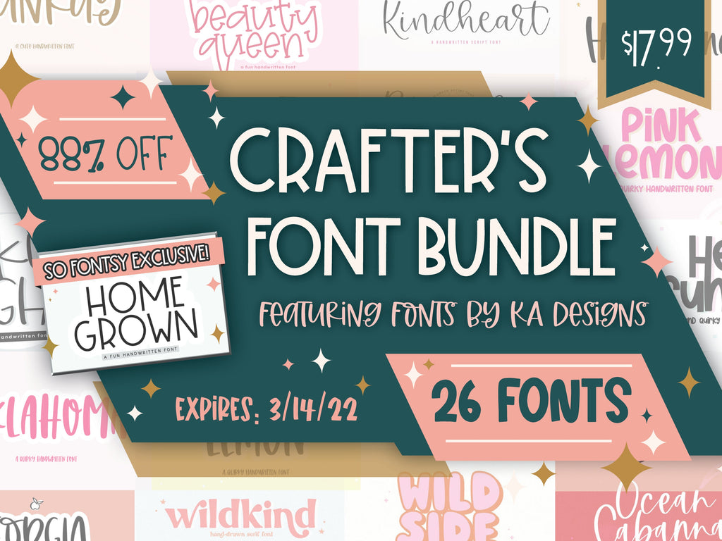 KA Designs Font Bundle - So Fontsy