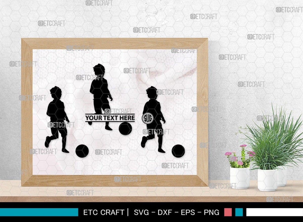 Kids Playing Monogram, Kids Playing Silhouette, Kids Playing SVG, Kids ...