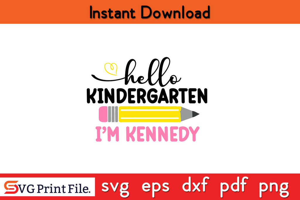 Kindergarten outfit hello kindergarten Back to School Svg Png Cut File ...