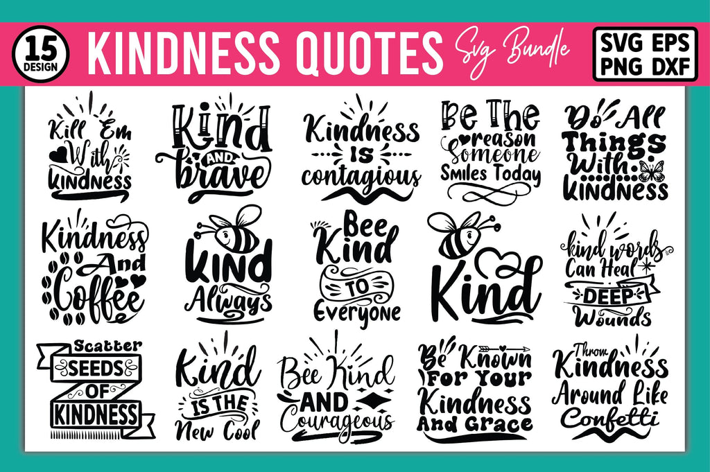 kindness Quotes SVG Bundle - So Fontsy