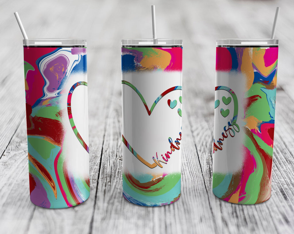 Kindness Tumbler Sublimation Designs Bundle, 20 Oz Skinny Tumbler ...