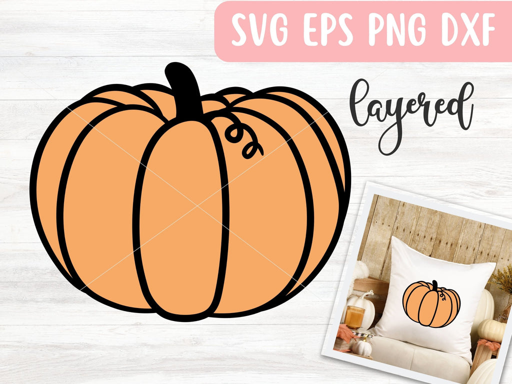 Layered Pumpkin SVG File for Cricut or Silhouette, Thanksgiving SVG ...