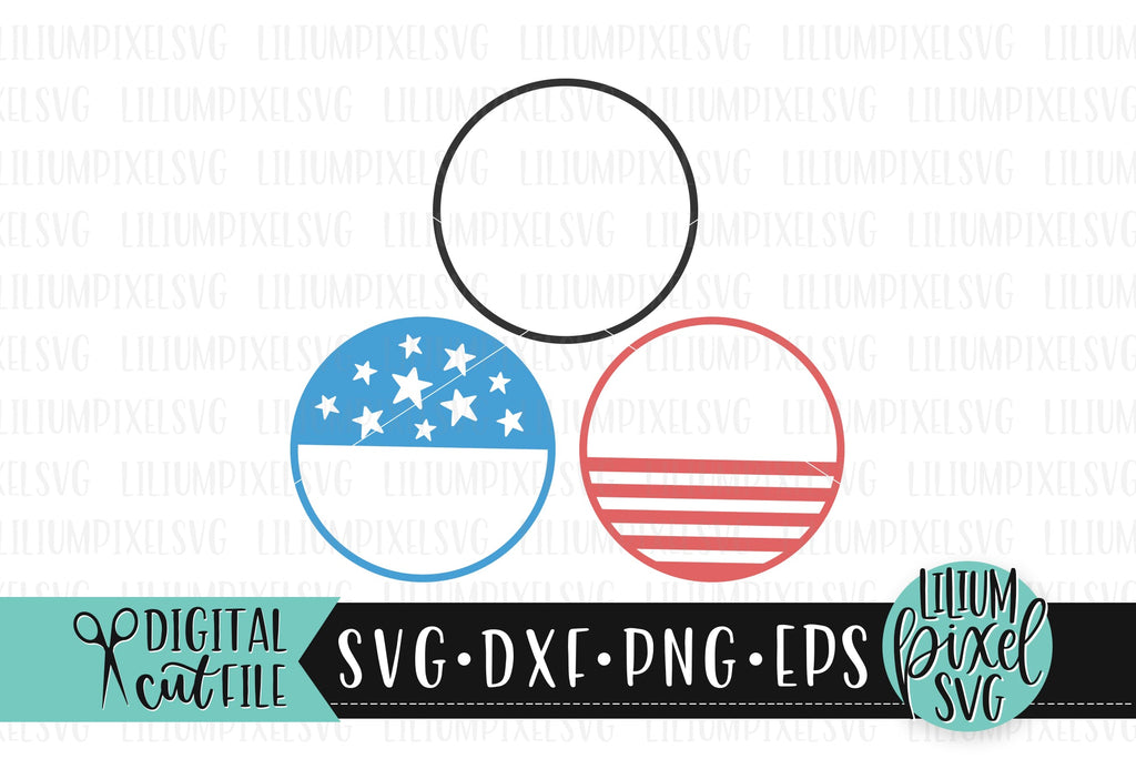 Round America Flag Frame - Fourth of July SVG - So Fontsy