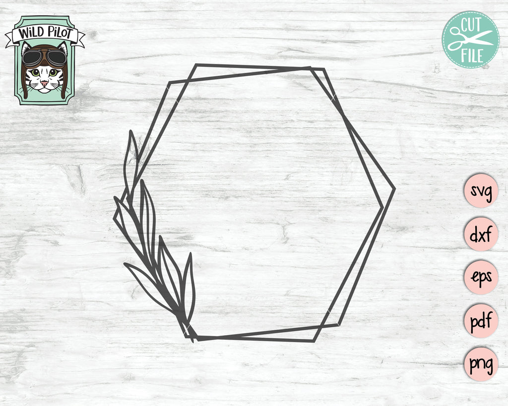 Leaf Offset Monogram Frame Bundle SVG Cut File - So Fontsy