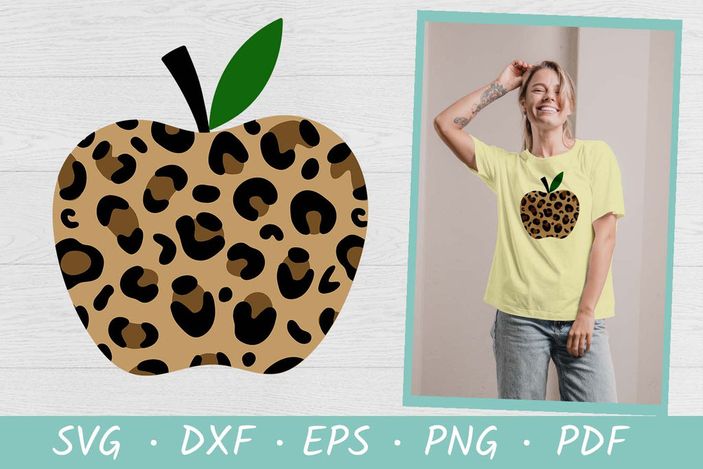 Leopard apple SVG | Teacher SVG | Back To school SVG - So Fontsy