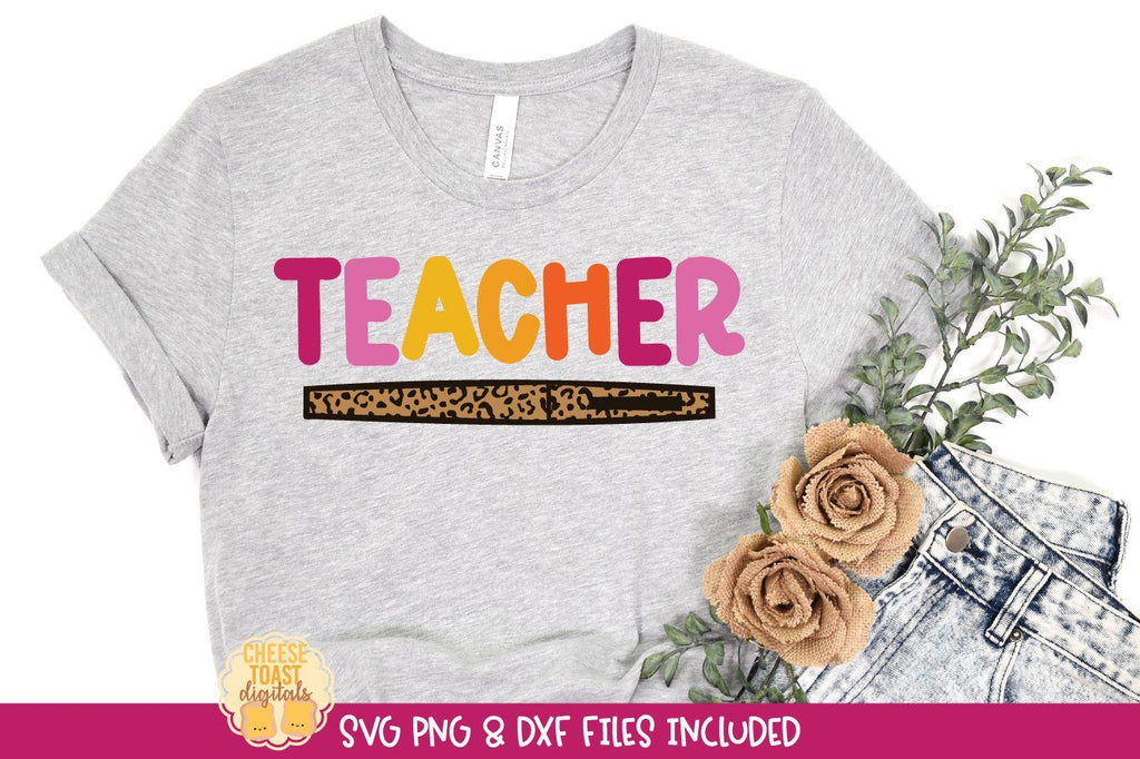 Leopard Print Teacher SVG | Teacher - So Fontsy