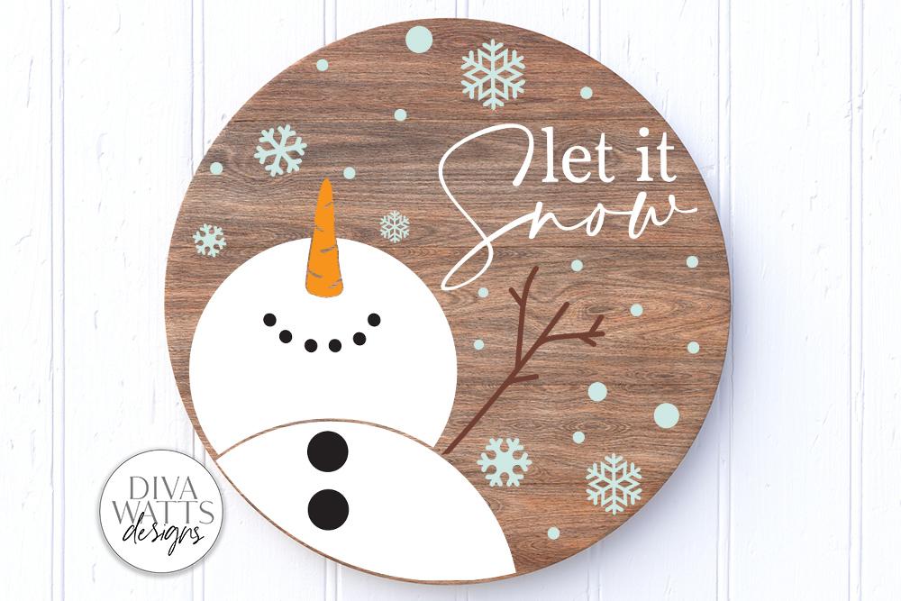 Let It Snow SVG | Round Christmas / Winter Design - So Fontsy