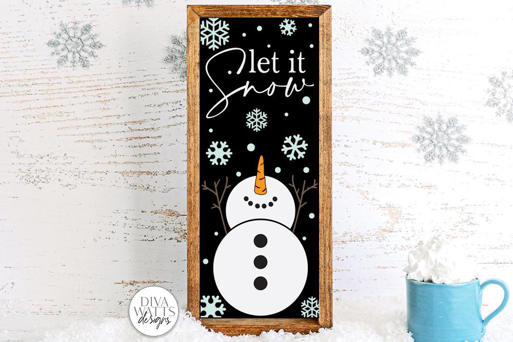 Let It Snow SVG | Vertical Christmas / Winter Design - So Fontsy