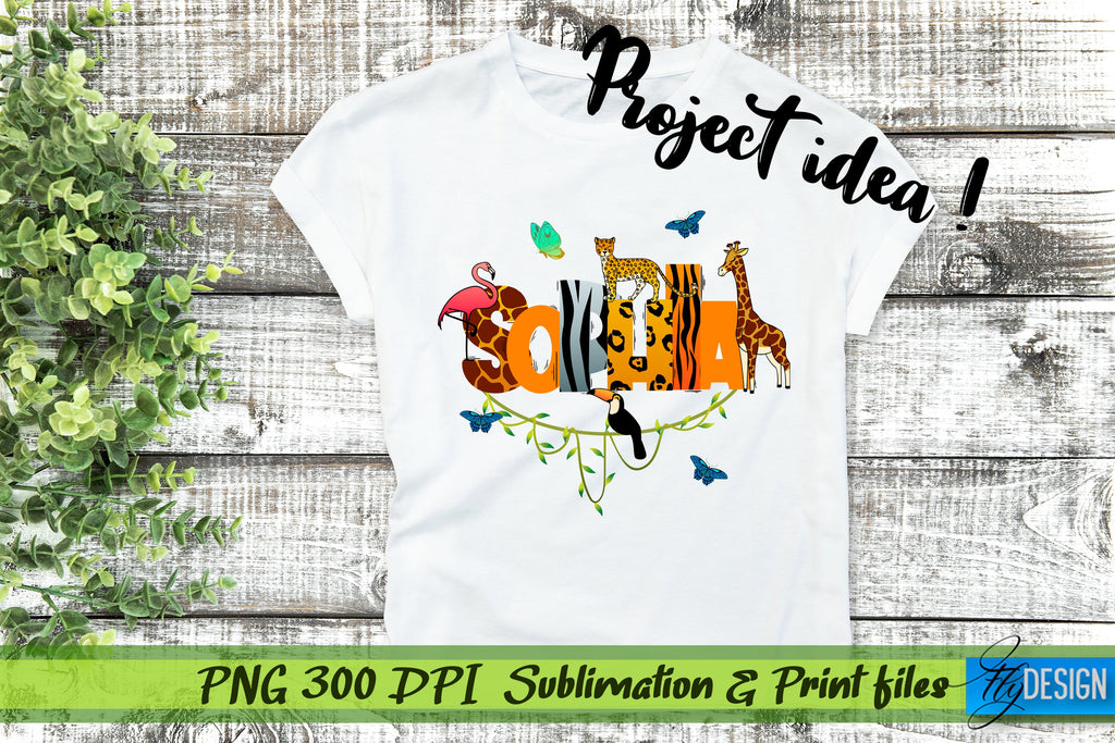 Letters and Numbers with Animal Print | Animals Alphabet PNG - So Fontsy