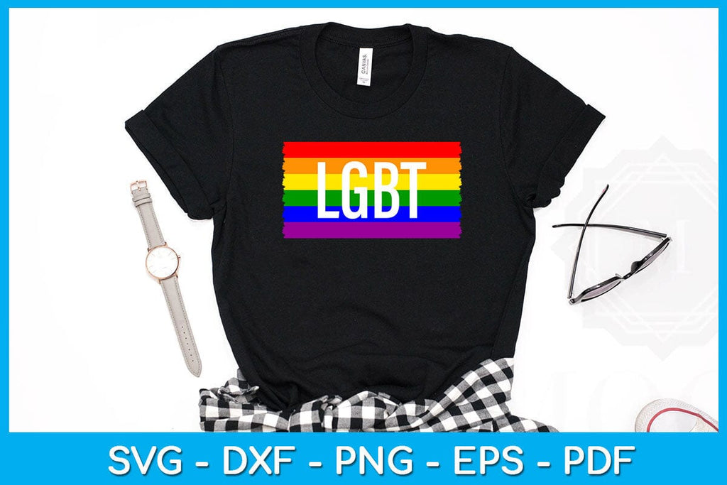 LGBT Pride Flag Pride Month SVG PNG PDF Cut File - So Fontsy