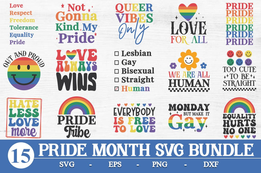 LGBTQ Pride Month SVG Design Bundle - So Fontsy