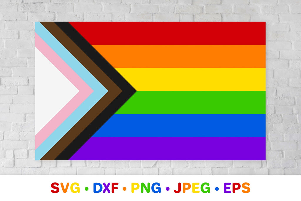 LGBTQ Progress Pride Rainbow pride flag. LGBT month SVG - So Fontsy