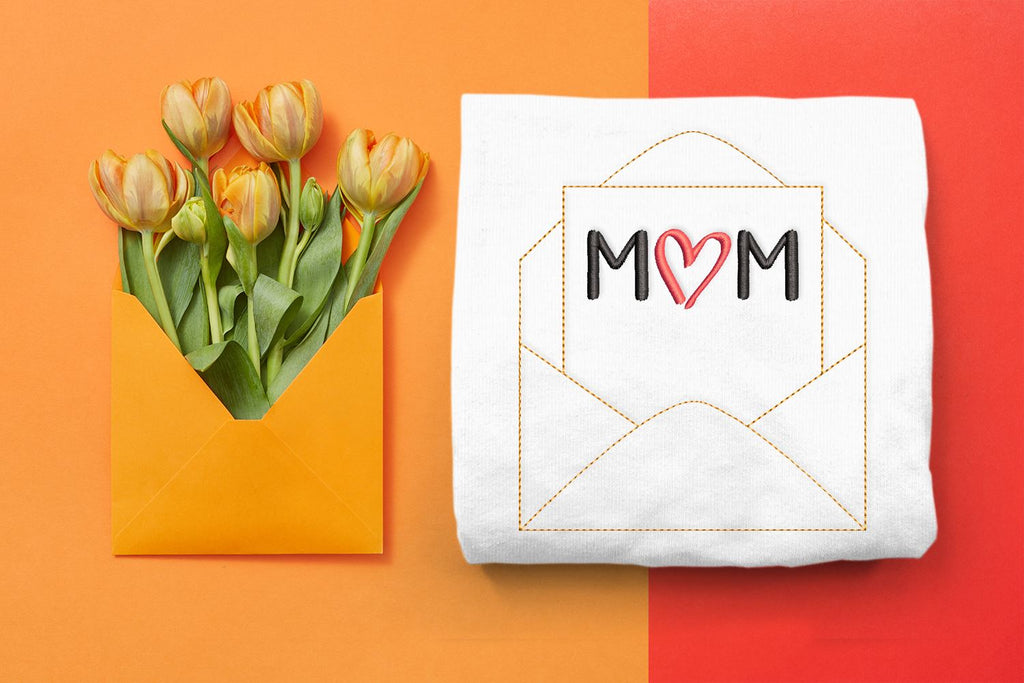 Linework Mother's Day Envelope Embroidery - So Fontsy