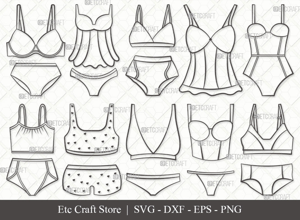 Lingerie Outline Svg Womens Lingerie Svg Sexy Sleepwear Svg Bra Svg 1716
