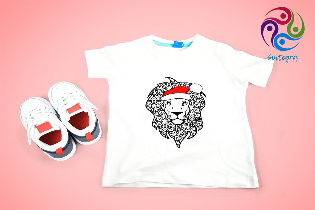 Lion with Santa Hat svg cut file - So Fontsy