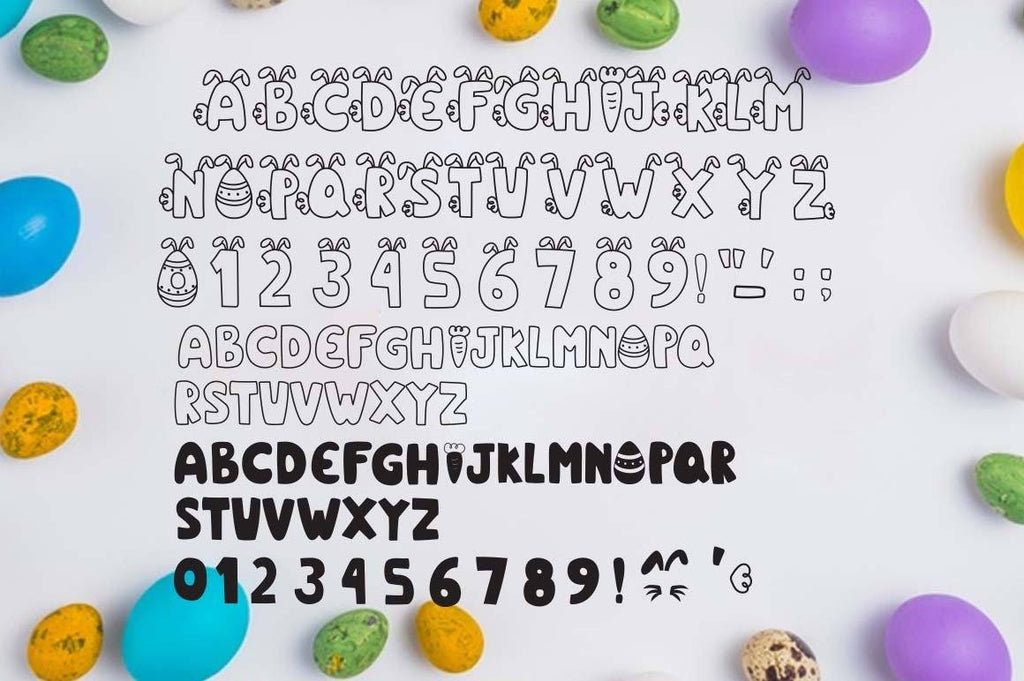 Little bunny font, easter doodles - So Fontsy