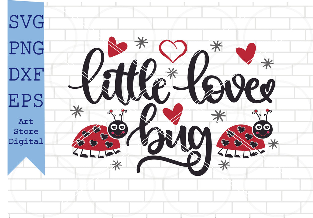Little Love Bug (1) Svg, Valentine Svg, Png, Dxf, Eps Cut Files - So Fontsy