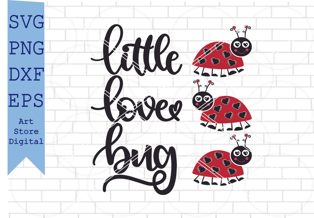 Little Love Bug (3) Svg, Valentine Svg, Png, Dxf, Eps Cut Files - So Fontsy
