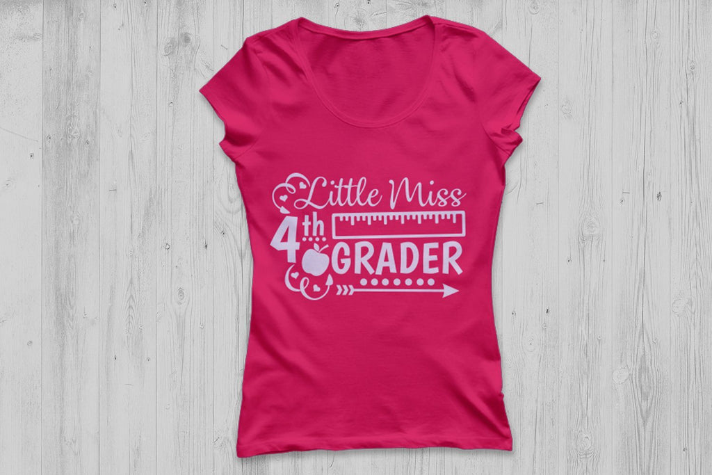 Little Miss 4th Grade| Back To School SVG Cutting Files - So Fontsy