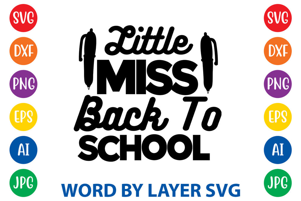 Little Miss Back To School, Back To School SVG - So Fontsy