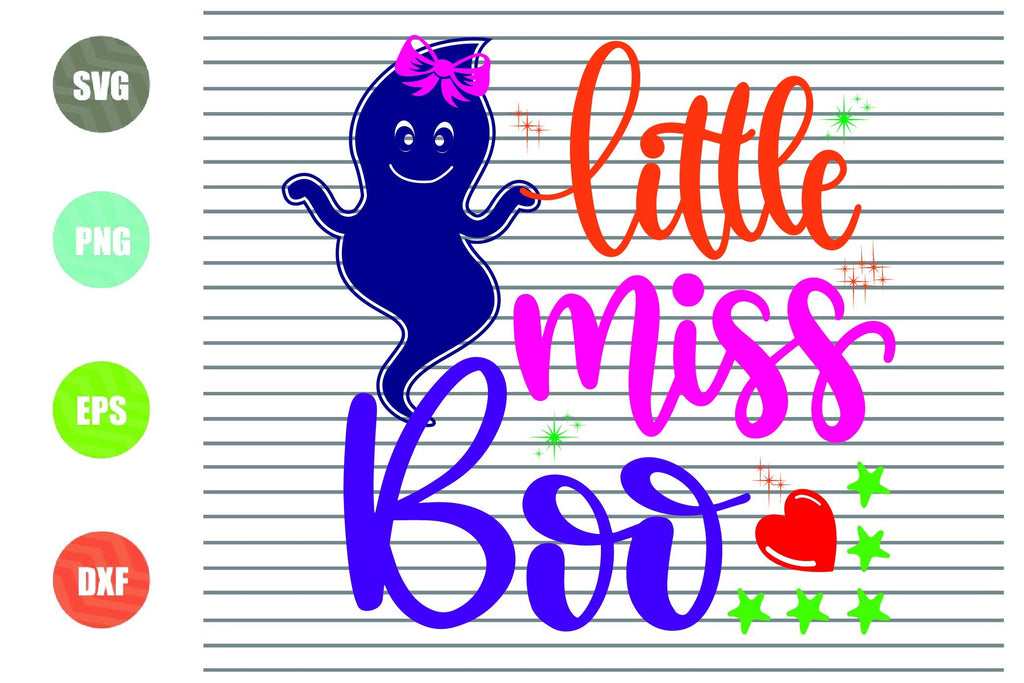 Little Miss Boo - Halloween SVG PNG DXF EPS Cut Files - So Fontsy
