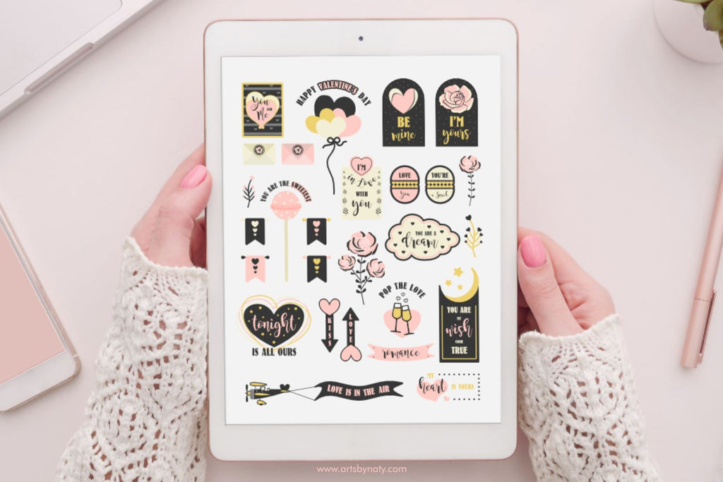 Love Valentines day SVG illustrations. - So Fontsy