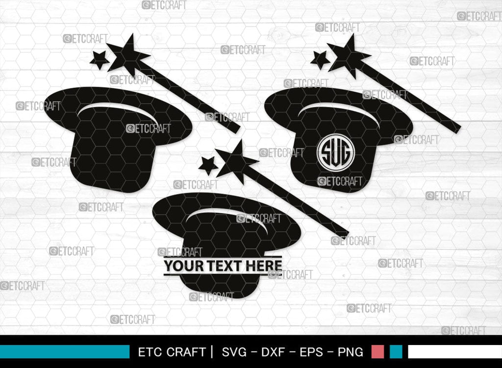 Magician Svg, Magic Monogram, Magician Magic Hat silhouette, Magician Magic Hat Svg, Magic ...