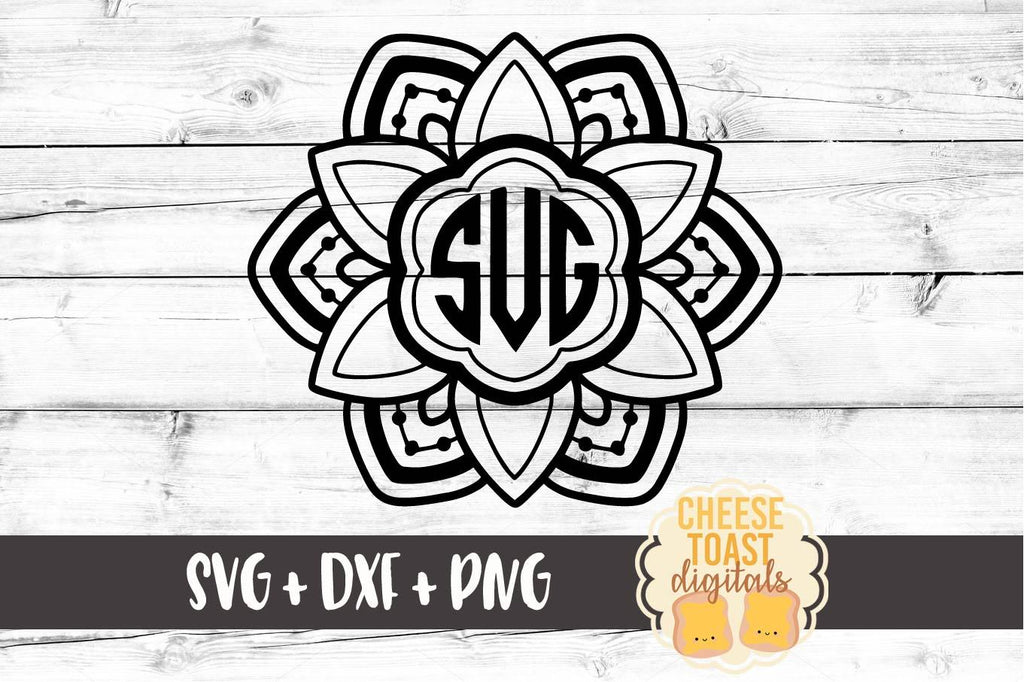 Mandala Flower Monogram Frame - Monogram SVG File - So Fontsy