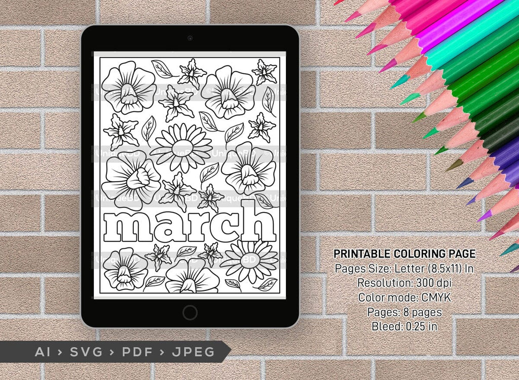 march coloring book pages