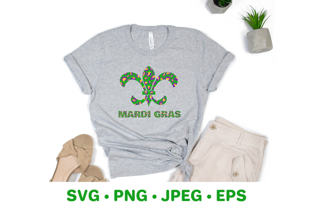 Mardi Gras. Leopard Fleur de Lis. Fat Tuesday - So Fontsy