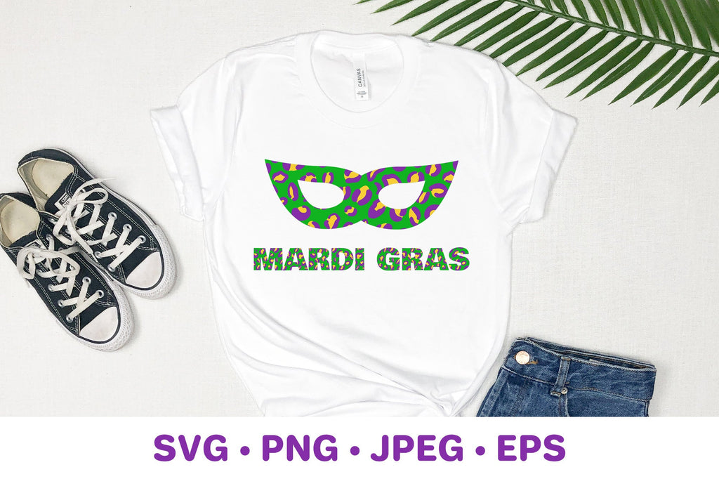 Mardi Gras. Leopard Mask. Fat Tuesday SVG, Sublimation - So Fontsy