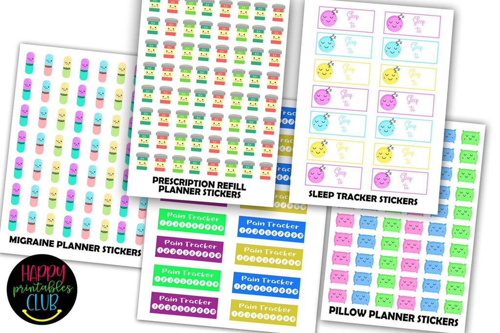 Mega Health Fitness Planner Stickers Bundle- Planner Sticker - So Fontsy