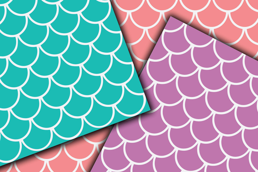 Mermaid Scales Digital Paper Designs - Seamless - So Fontsy
