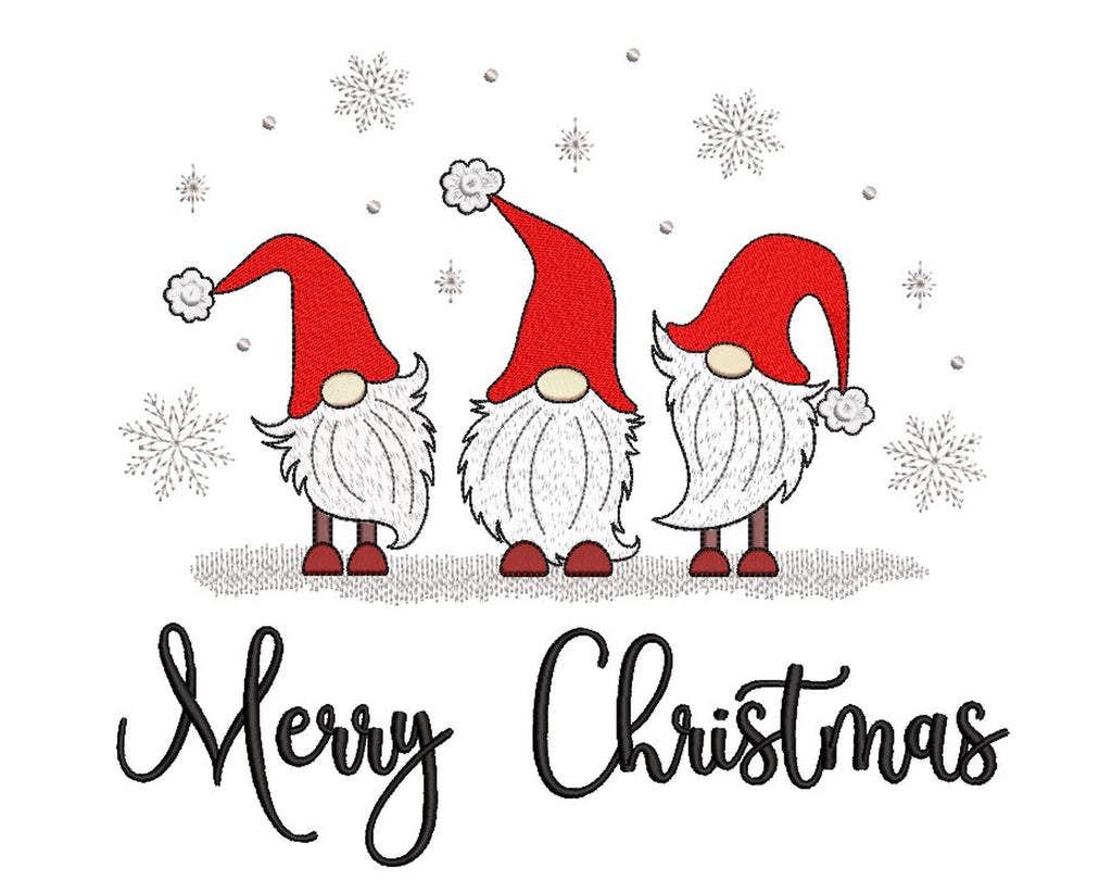 Merry Christmas Gnomes Embroidery Design, Christmas Gnomies Embroidery ...
