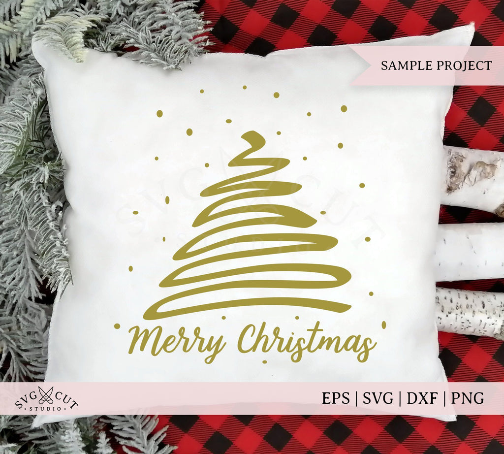 Merry Christmas Tree SVG Cut Files - So Fontsy