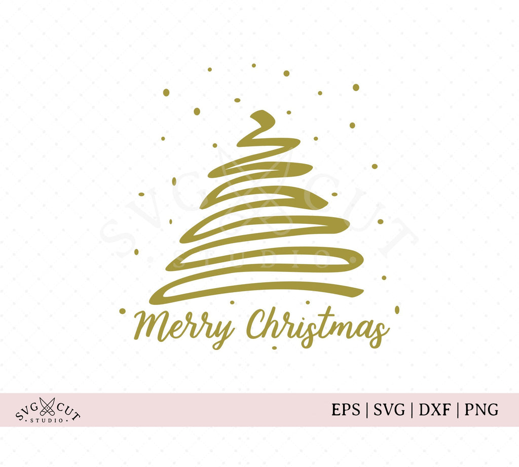 Merry Christmas Tree SVG Cut Files - So Fontsy