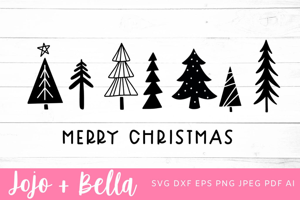 Merry Christmas Trees SVG, Merry Christmas SVG, Christmas Trees Cut ...