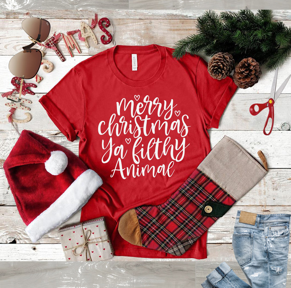 merry Christmas ya filthy animal svg, Christmas svg, Christmas animal ...