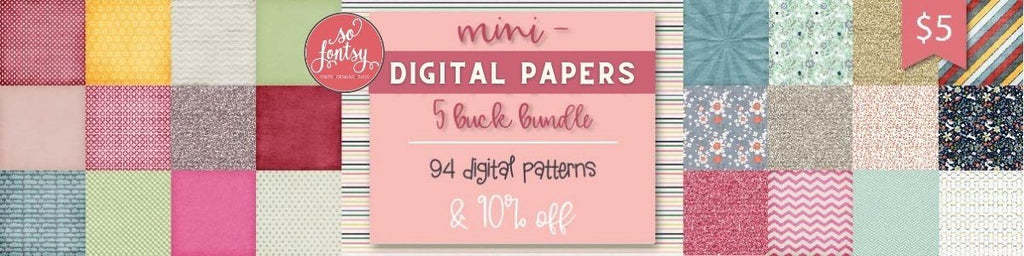Mini Digital Papers Bundle | So Fontsy
