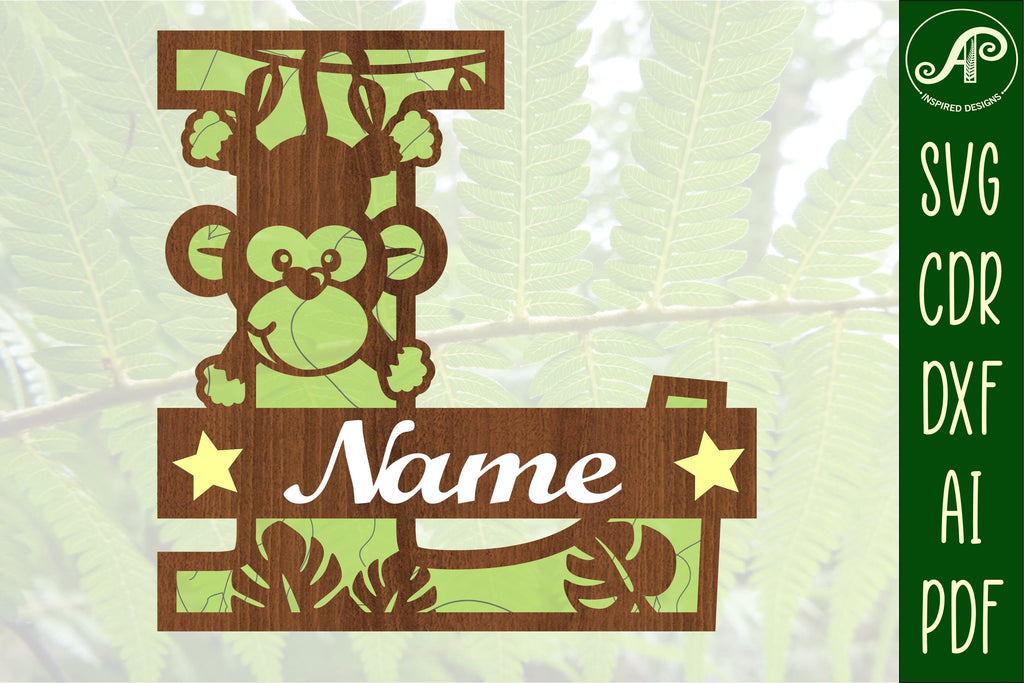 Monkey Capital Monogram Letter L SVG - So Fontsy
