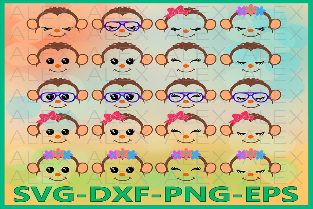 Monkey Face Svg, Animal face - So Fontsy