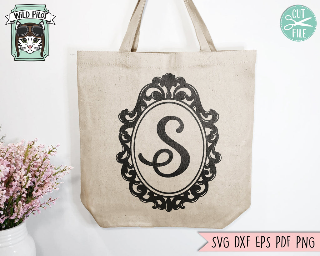 Monogram Frame SVG, Decorative Frame svg file, Ornate Frame clipart, Vintage Frame clip art ...