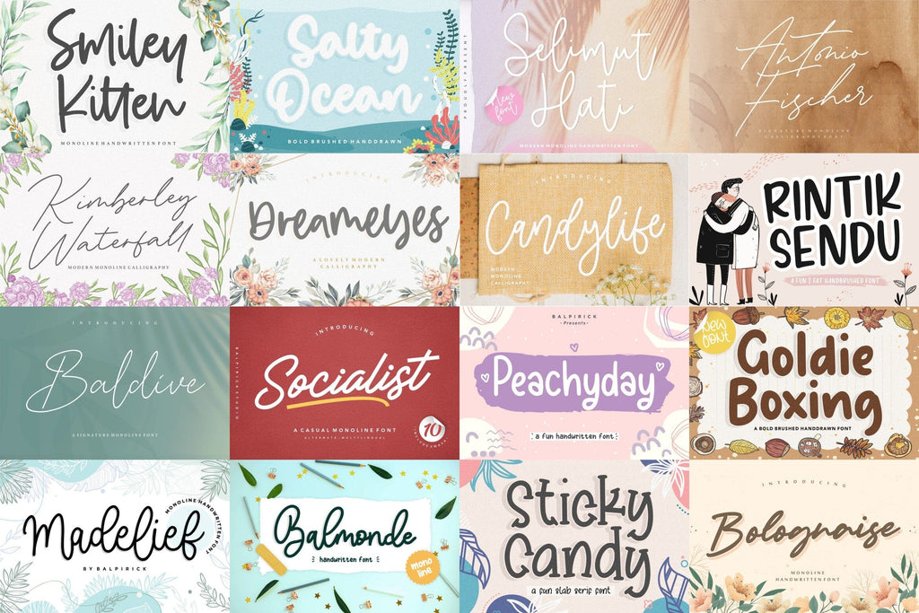 Monoline Font Bundle! - So Fontsy