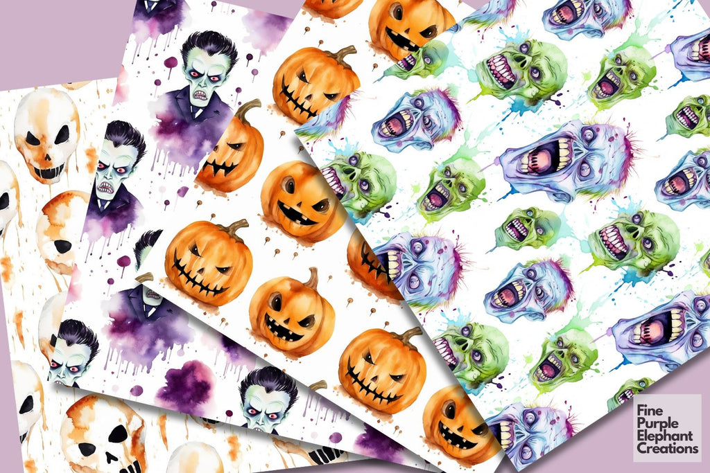 Monster Mash Digital Paper | Halloween Pattern - So Fontsy