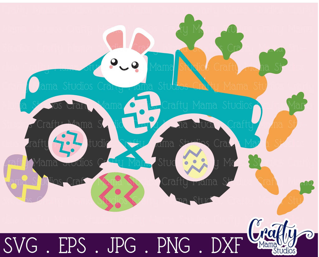 Monster Truck Svg, Easter Shirt Svg, Bunny Kids Truck File - So Fontsy