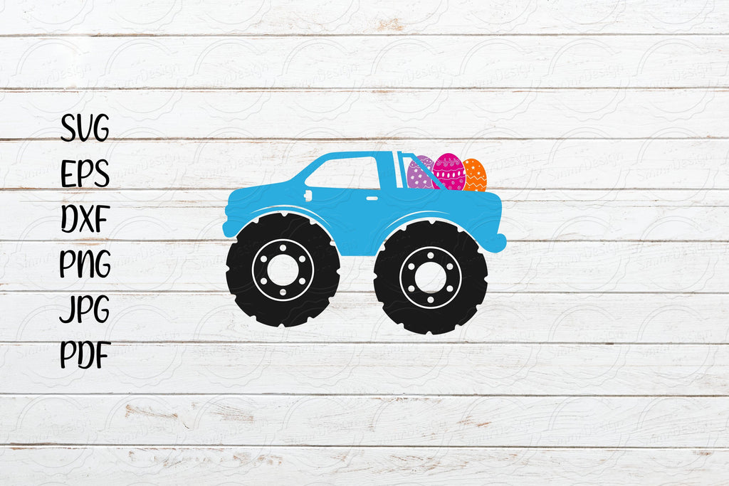 Monster Truck with Easter Eggs svg, Easter Egg Car Svg, Easter Svg - So ...